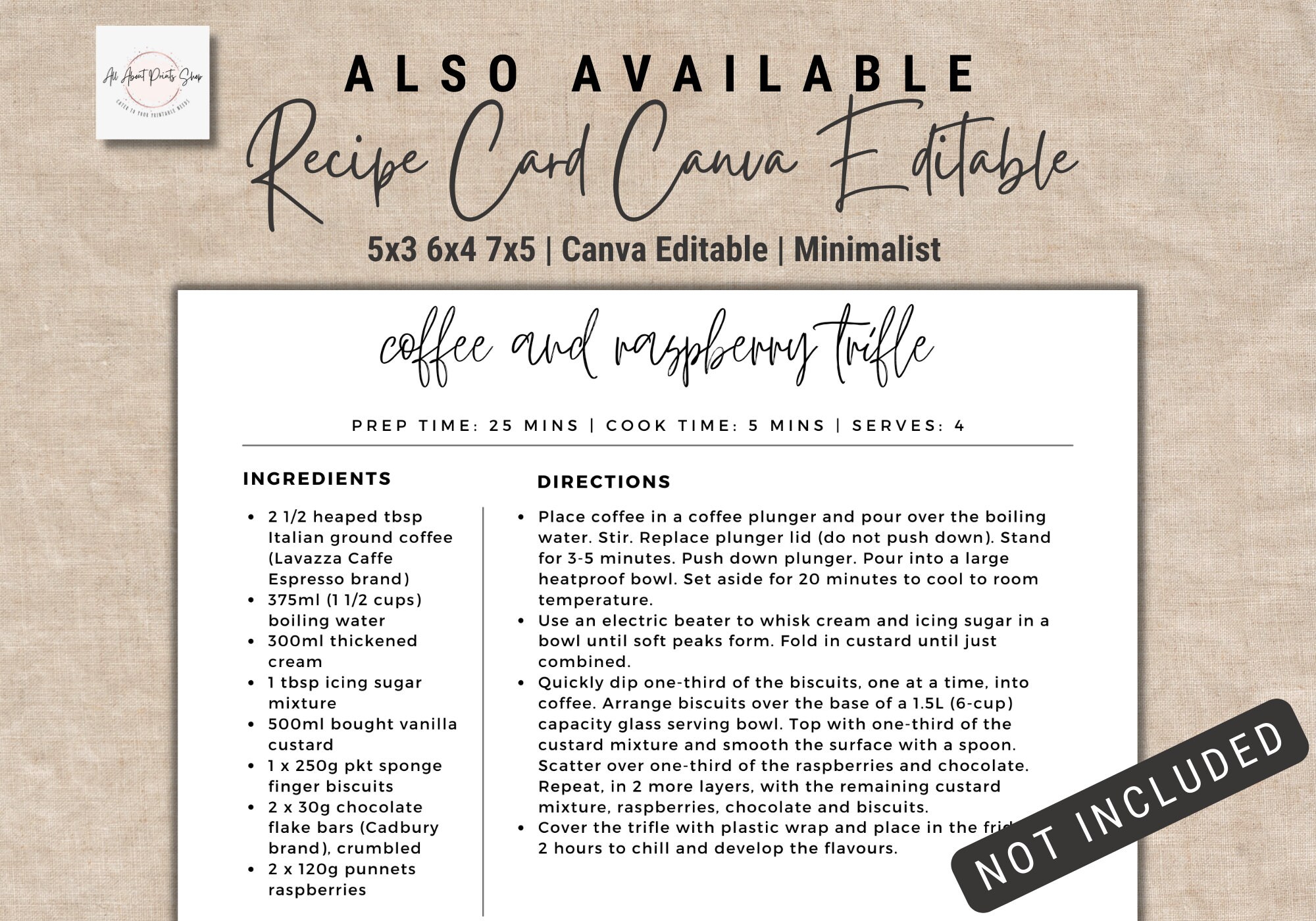 Recipe Book Template, Canva Editable Ebook, Recipe Card Meal Planner ...