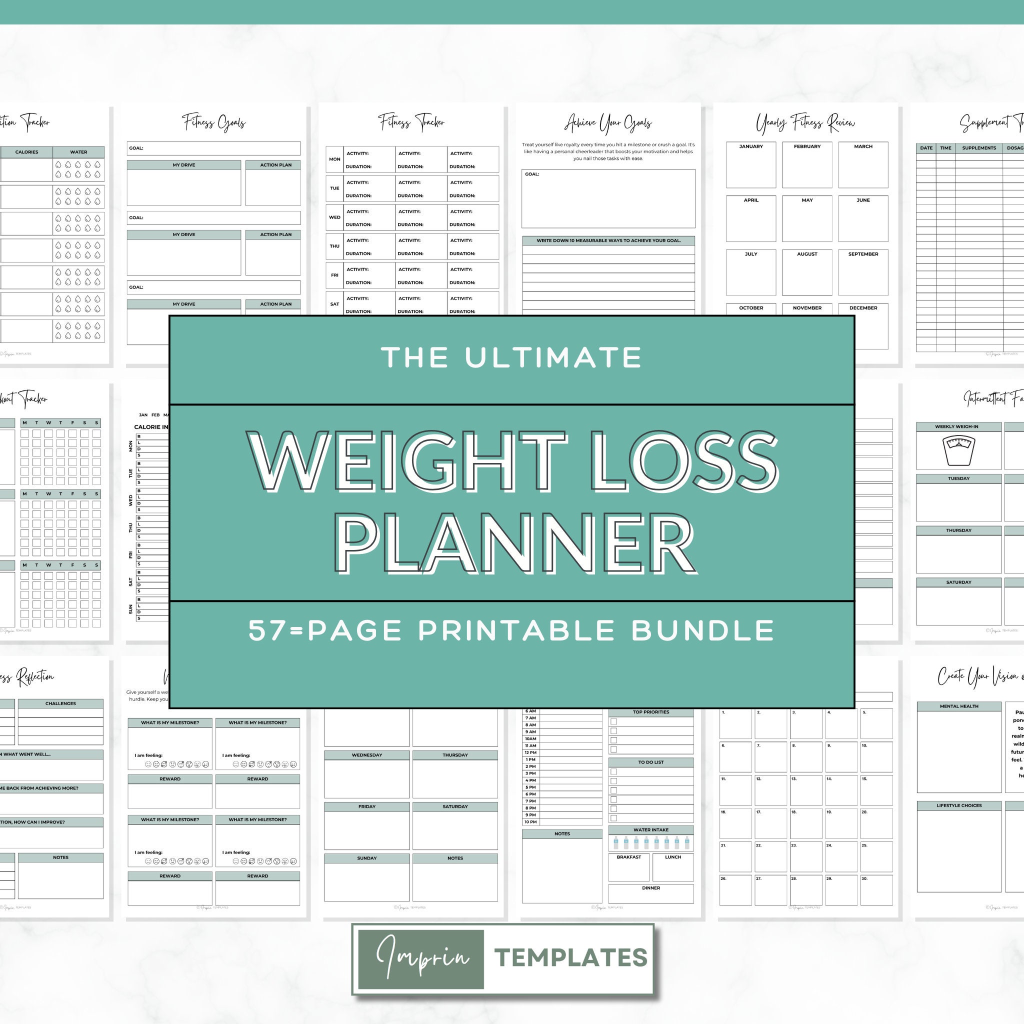 Ultimate Weight Loss Planner Printable Bundle Comprehensive - Etsy