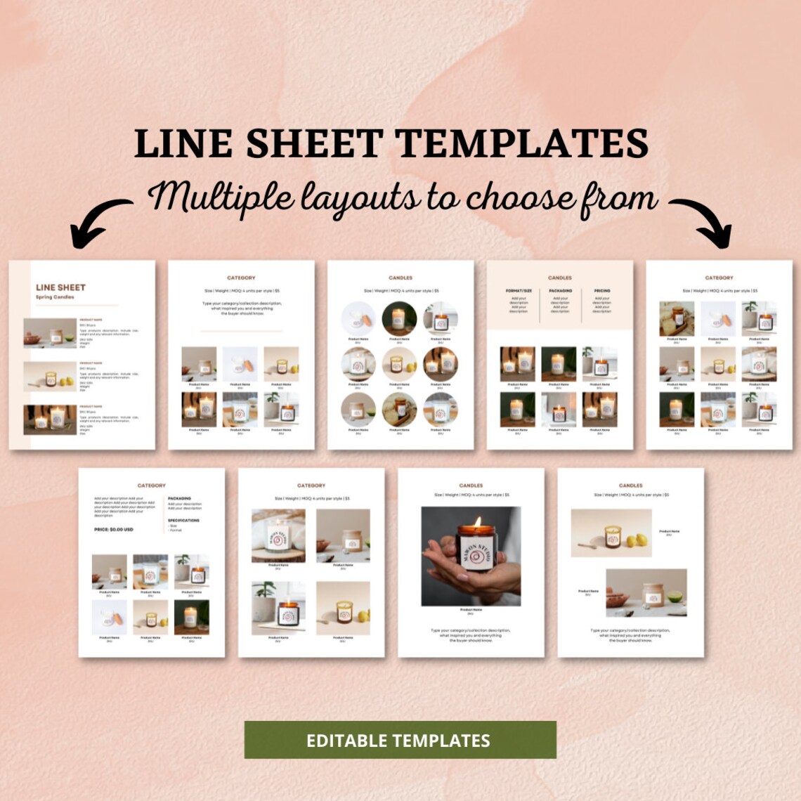 45 Editable Line Sheet Template Wholesale Catalogue Template - Etsy Canada