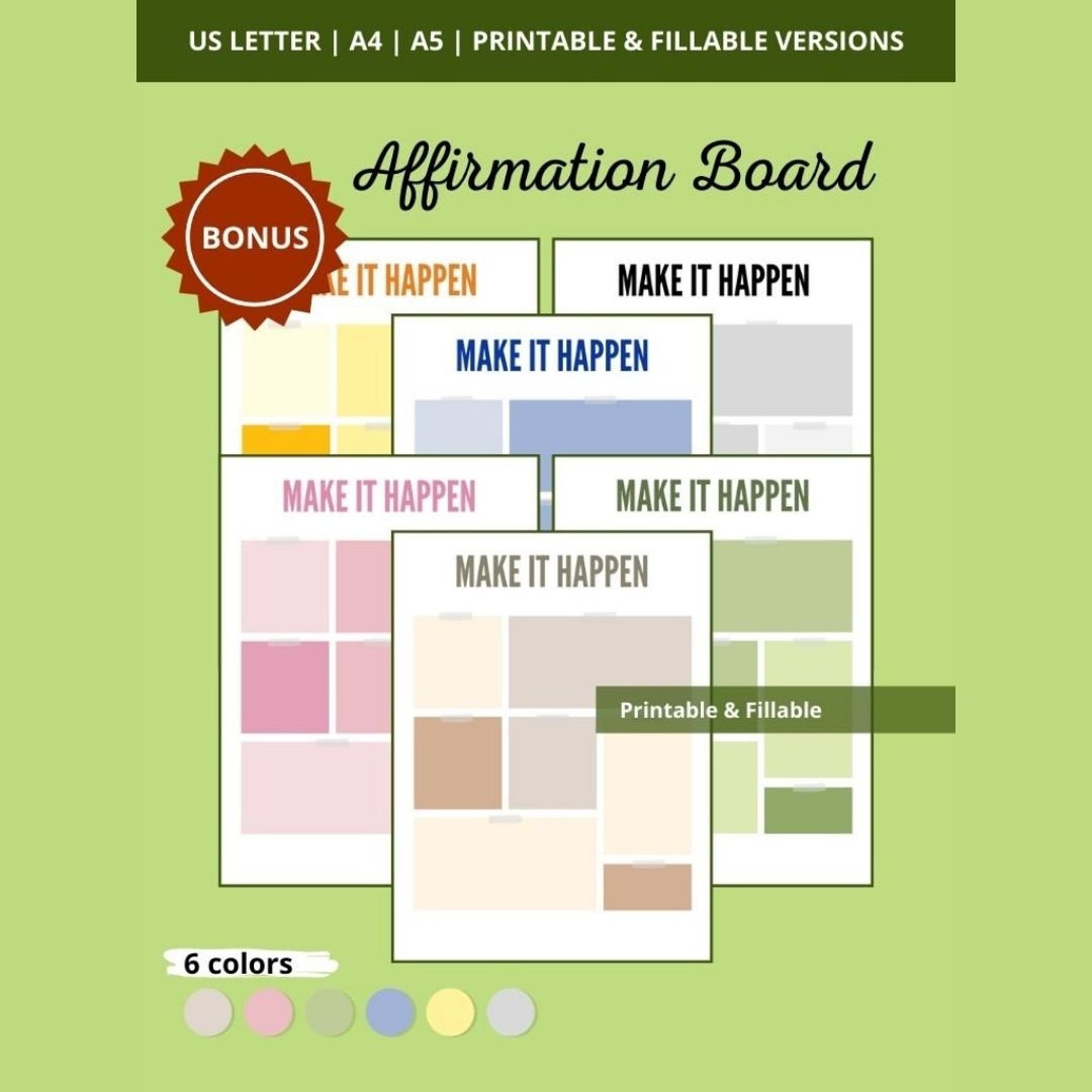 Vision Board, Goal Setting, New Year Vision Board, Affirmation Board ...