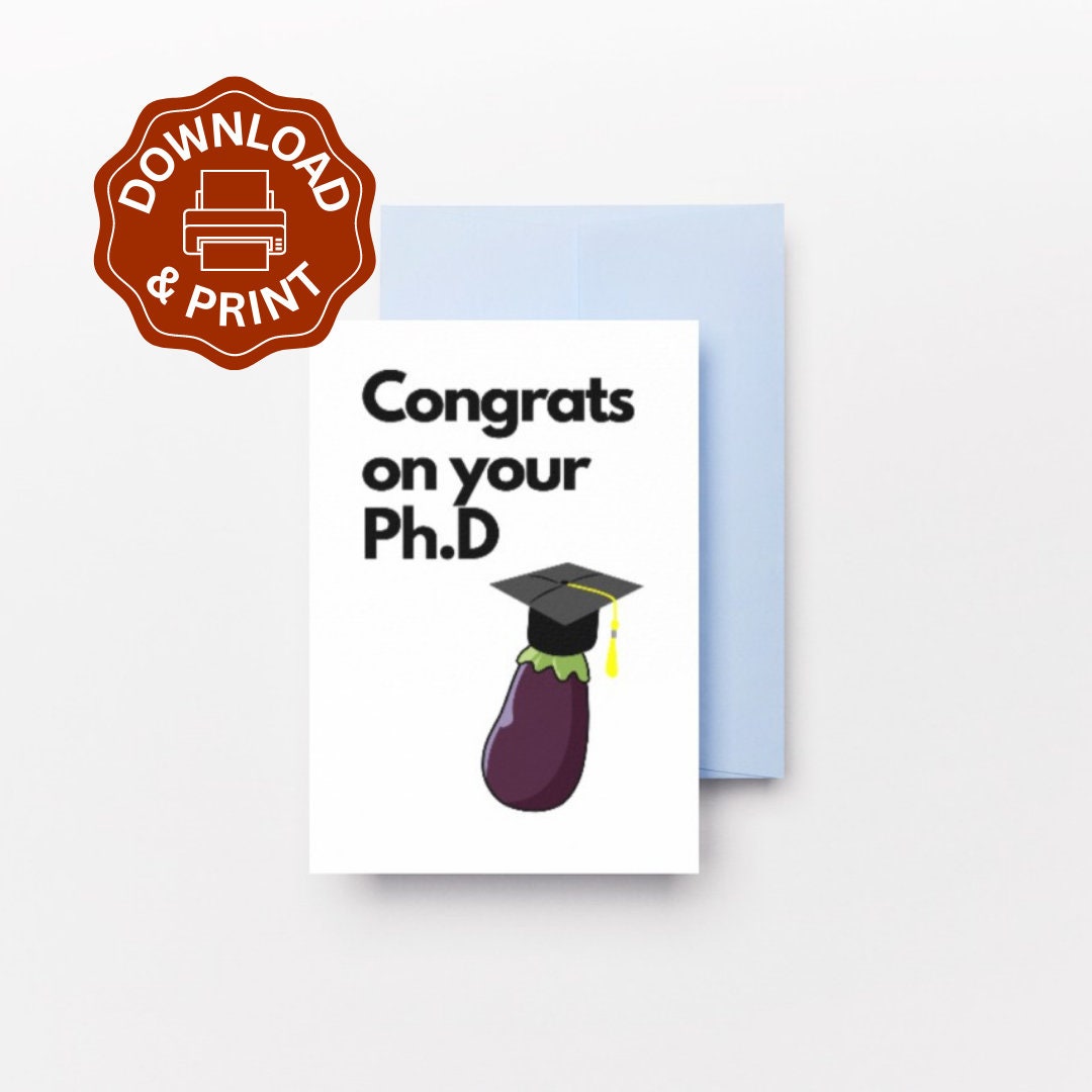 Phd Graduation Card Printable , Graduation Card for Her , for Him ...