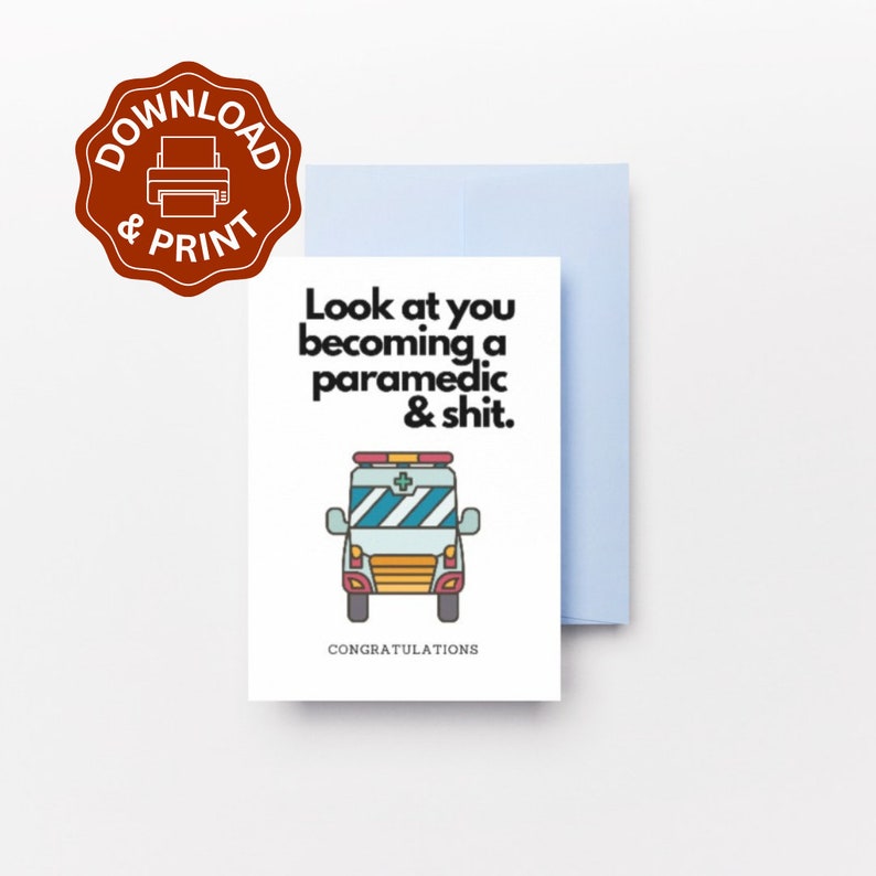 Paramedic Graduation Card Printable Graduation Card for Her - Etsy