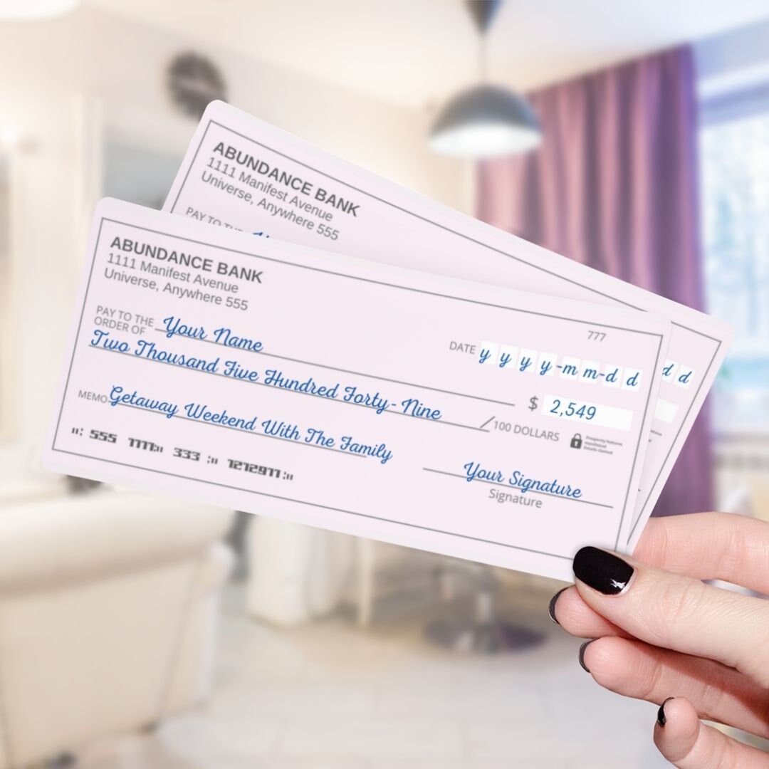 Manifestation Checks, Printable Cheque, Law of Attraction, Manifesting ...