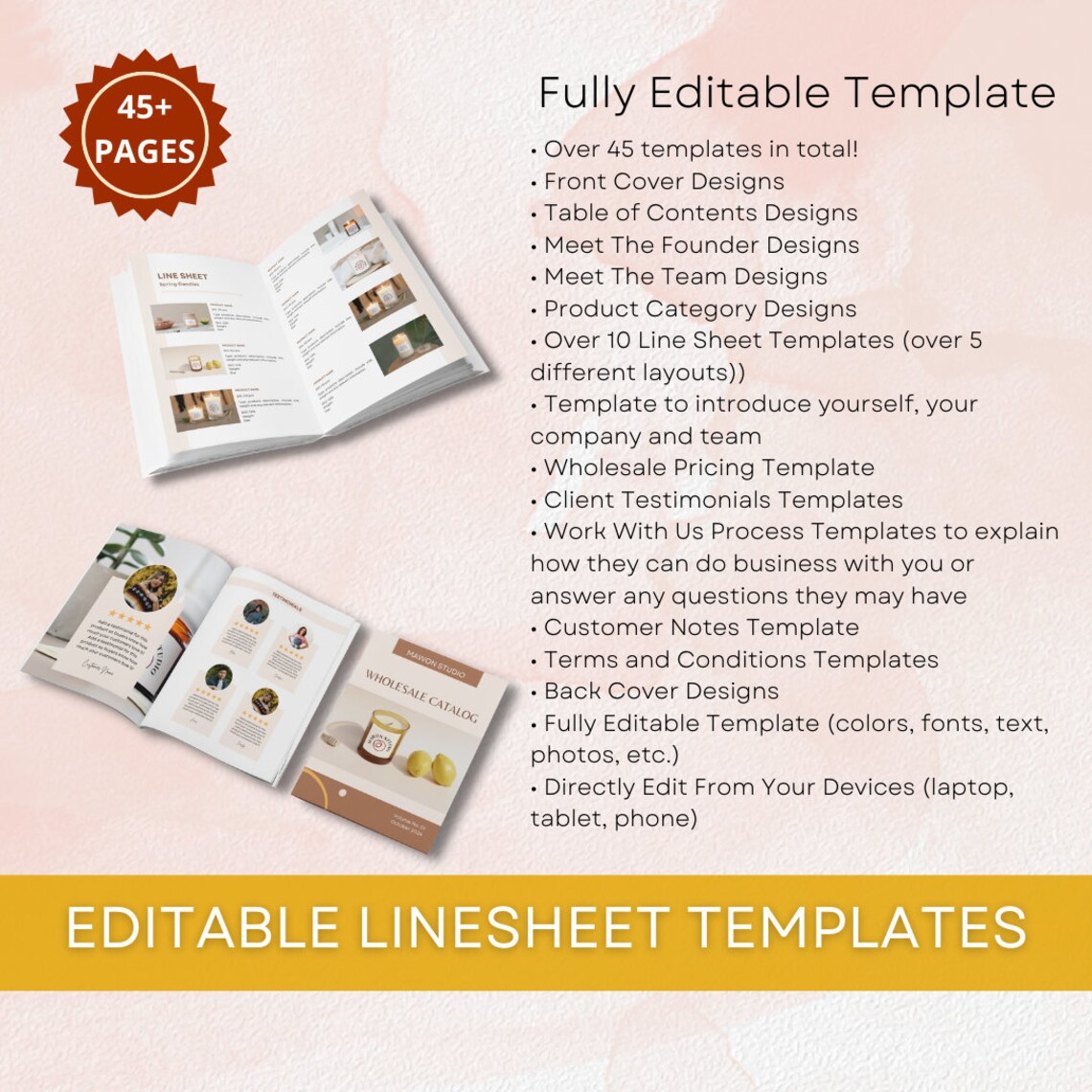 45 Editable Line Sheet Template Wholesale Catalogue Template - Etsy Canada