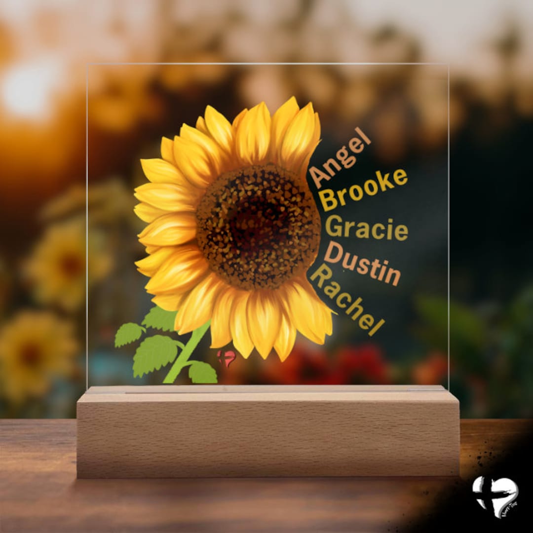 Sunflower Custom Acrylic Sign | Personalized Family Gifts, Birthday ...