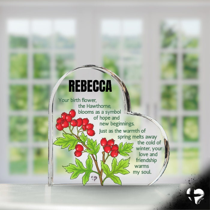 May Birth Month Flower Gift, Heart Acrylic Plaque | Lily of the Valley ...