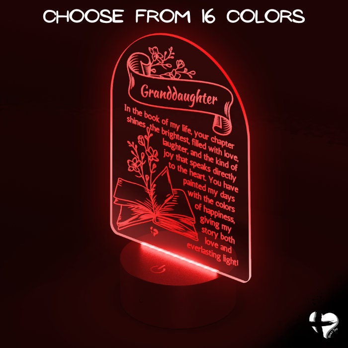 To My Granddaughter Light up Sign Acrylic Engraved Plaque, Graduation ...