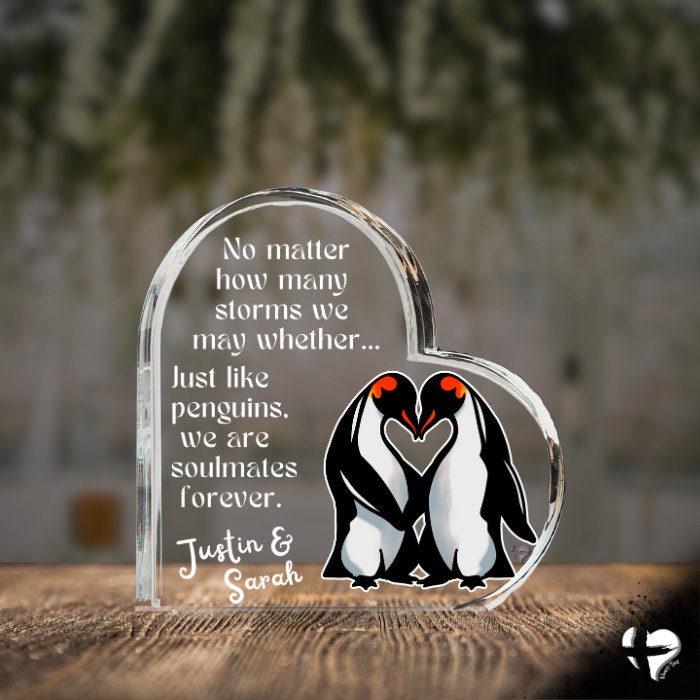 Penguin Love Acrylic Heart Plaque | Personalized Gifts, You're My ...