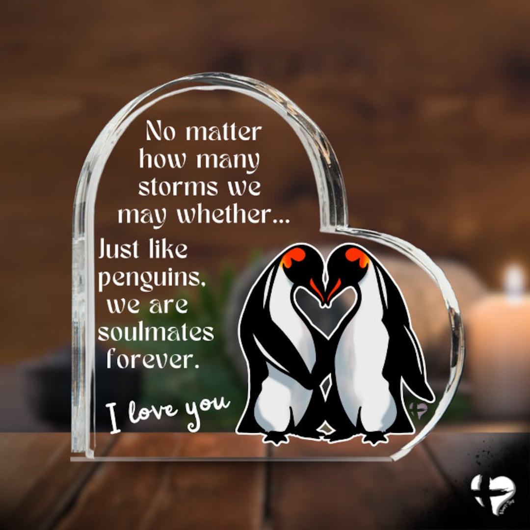 Penguin Love Acrylic Heart Plaque | Personalized Gifts, You're My ...