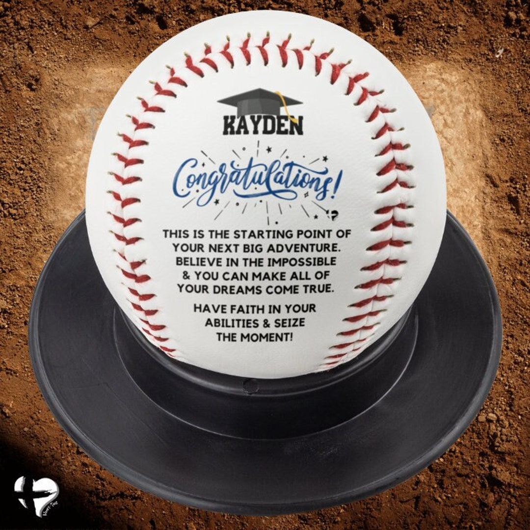 Congrats Grad Baseball & Display Stand, Personalized Sports Gifts ...