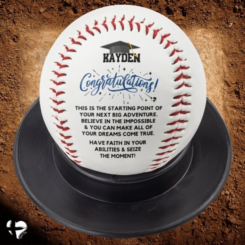 Congrats Grad Baseball & Display Stand, Personalized Sports Gifts ...