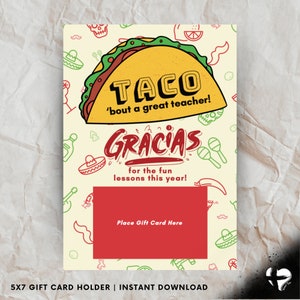 Taco Gift Card Holder Teacher | Taco Thank You Card, Taco Bout A Great ...