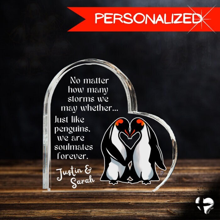 Penguin Love Acrylic Heart Plaque | Personalized Gifts, You're My ...