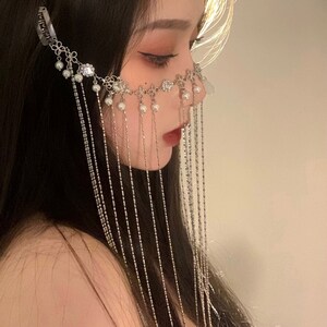 Retro Hanfu Noodle Chain Tassel Covering Face Chinese Style - Etsy