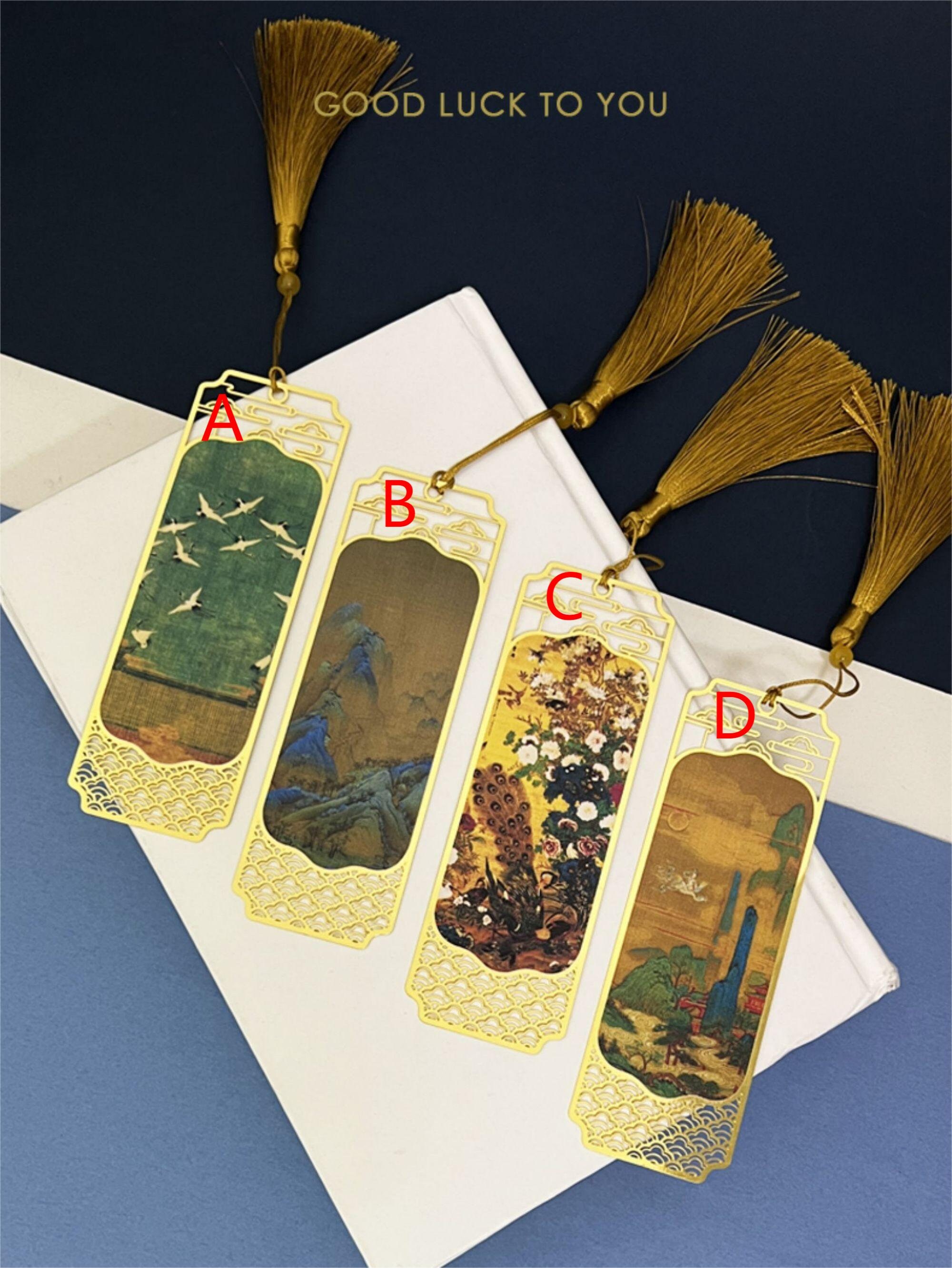 Chinese Style Traditional Bookmark With Tassel/metal Classical - Etsy