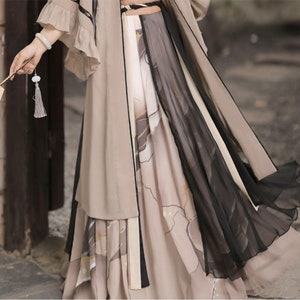 Modern Hanfu Dress Women, Stylish Brown Hanfu 3 pieces Set, Chinese ...