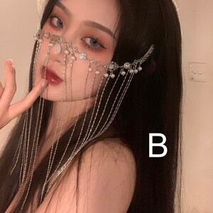 Retro Hanfu Noodle Chain Tassel Covering Face Chinese Style - Etsy