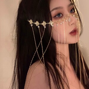 Retro Hanfu Noodle Chain Tassel Covering Face Chinese Style - Etsy