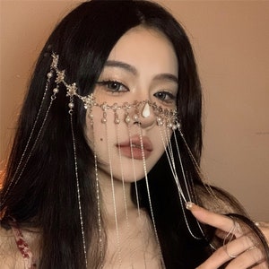 Retro Hanfu Noodle Chain Tassel Covering Face Chinese Style - Etsy