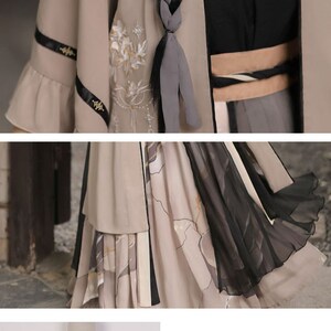 Modern Hanfu Dress Women, Stylish Brown Hanfu 3 pieces Set, Chinese ...
