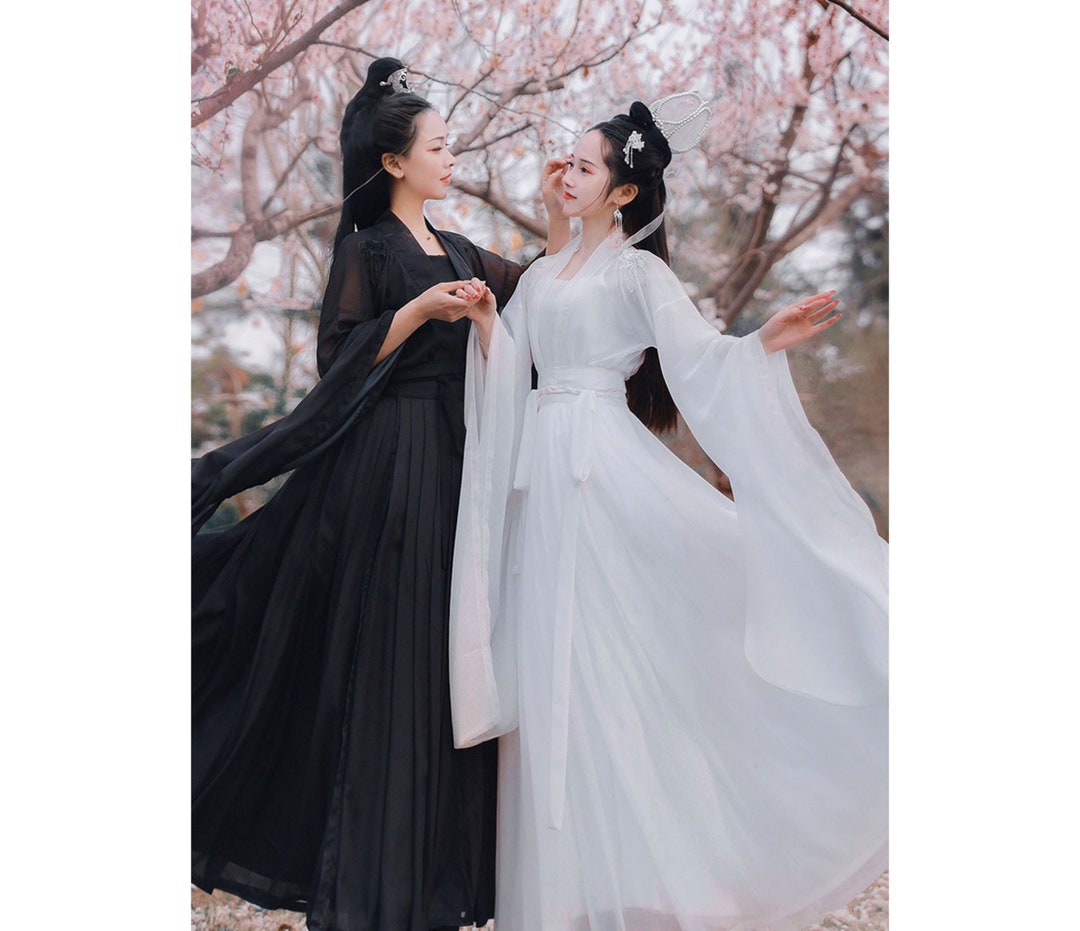 White and Black Hanfu Women Fairy Hanfu Dress Traditional - Etsy