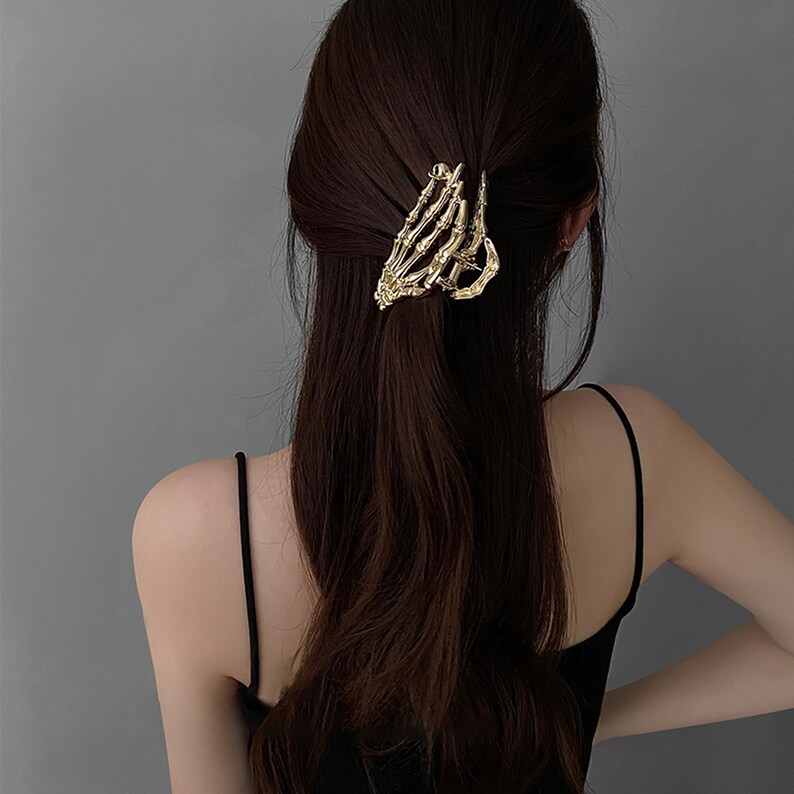 Metal Skull Claw Hair Clips Back Head Grab Clips Coiled Hair - Etsy