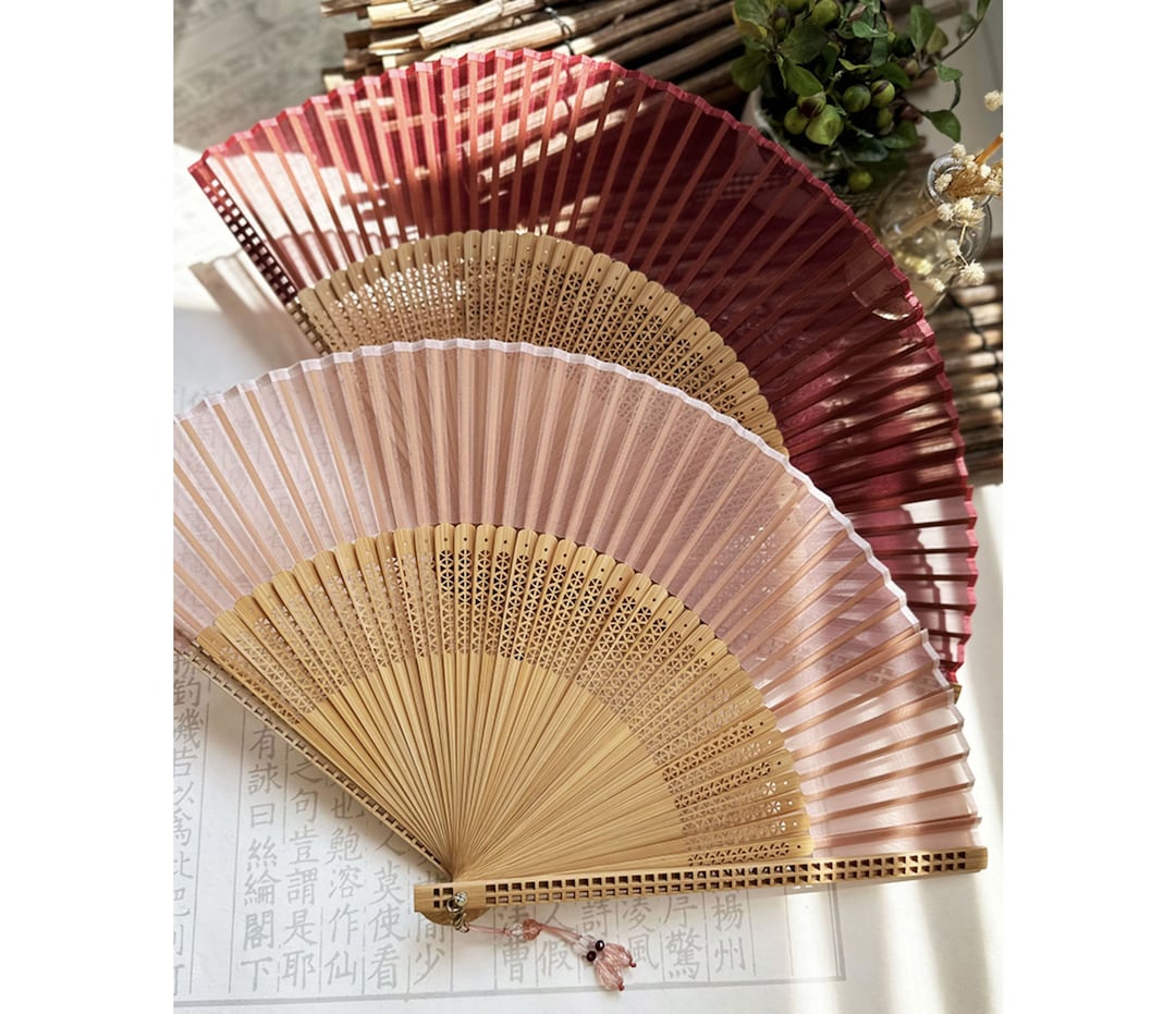 Vintage Chinese Style Folding Fan, Summer Elegant Silk Hand Fan, Bamboo ...