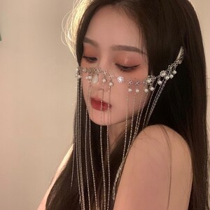 Retro Hanfu Noodle Chain Tassel Covering Face Chinese Style - Etsy