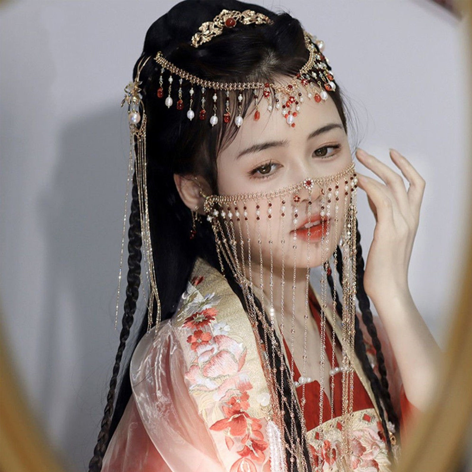 Tassel Face Veil Hanfu Accessories Chain Mask Face Chain - Etsy