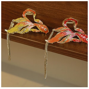 Koi Carp Fish Tassels Hair Claw Clip/red and Yellow/hair Accessories ...