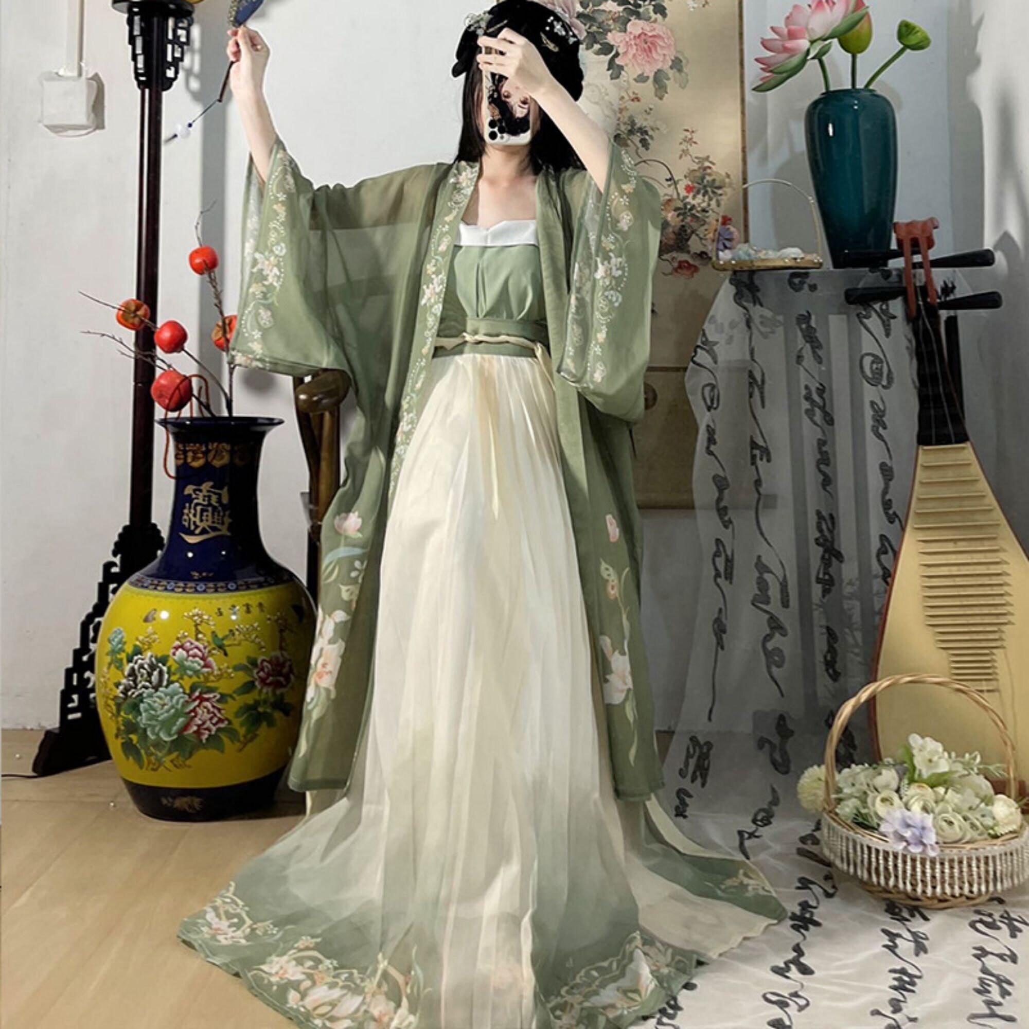 Green Song Dynasty Print Hanfu Dress/fashionable Daily Hanfu - Etsy