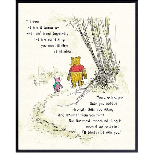 Winnie the Pooh Wall Art Minimal Nursery Decor A. A. Milne | Etsy