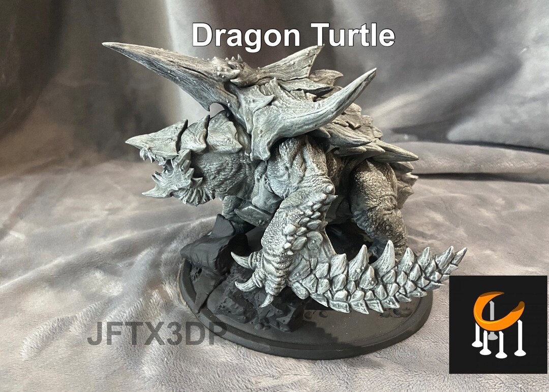 Dragon Turtle 6” Base - RPG Miniature - Lord of the Print - Etsy