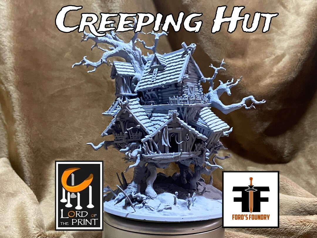 Creeping Hut 4” Base - Baba Yaga - Baba Lysaga - RPG Miniature - Lord ...