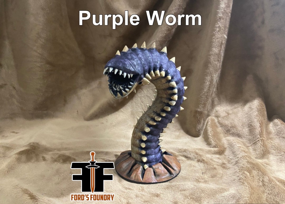 Purple Worm - Huge or Gargantuan (3-4” Base) - RPG Miniature - MZ4250 ...