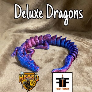 Deluxe Articulated Dragon - 3D Print - Iridescent Metallic PLA - Hex3d ...