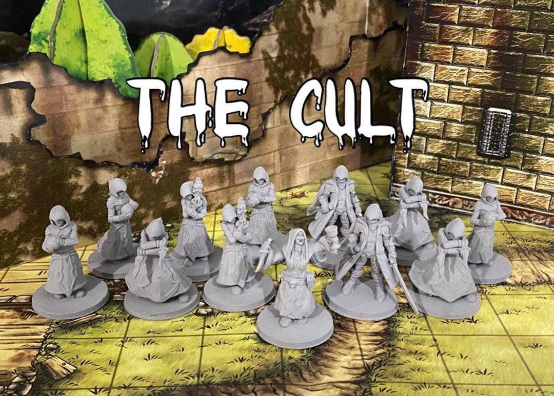 The Cult Set of 12 RPG Miniatures - Resin 3D Print - Primed Ready to ...