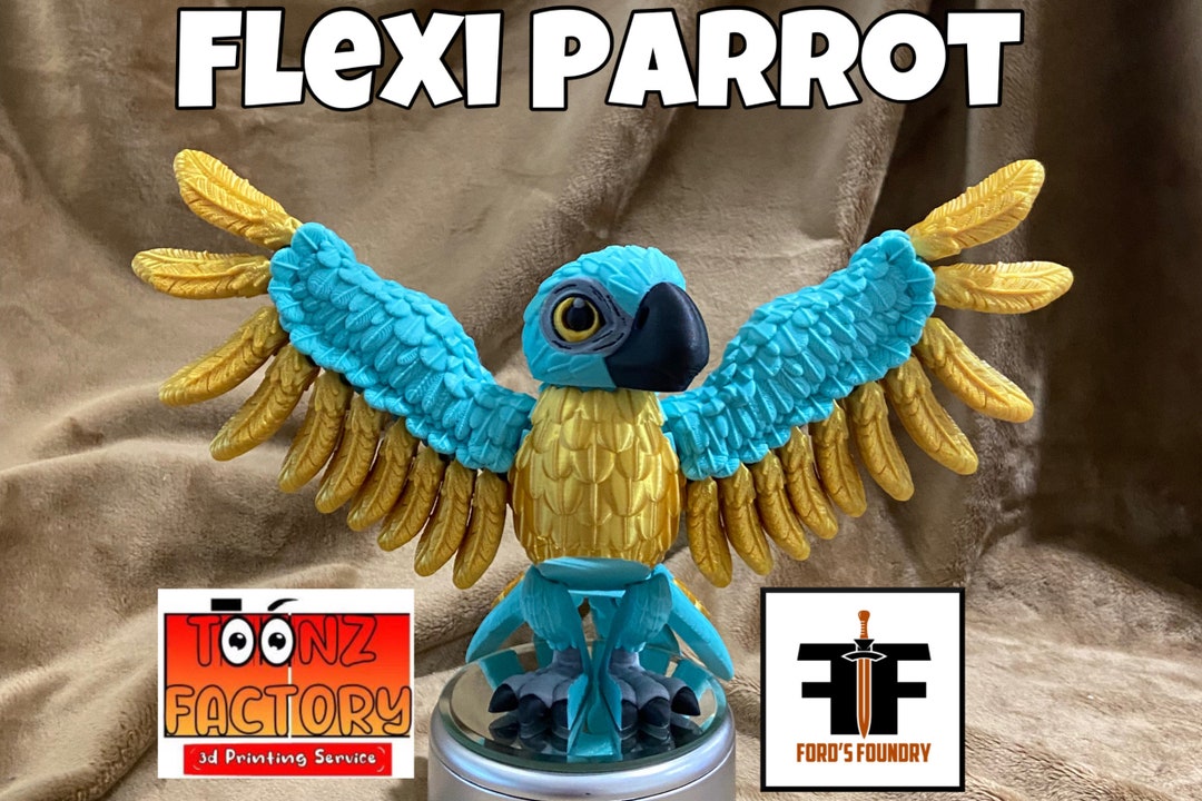 Flexi Parrot Toonz Factory Design Articulated 3D Printed Toy Statue ...