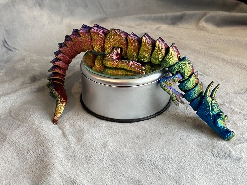 Deluxe Articulated Dragon 3D Print Iridescent Metallic PLA - Etsy