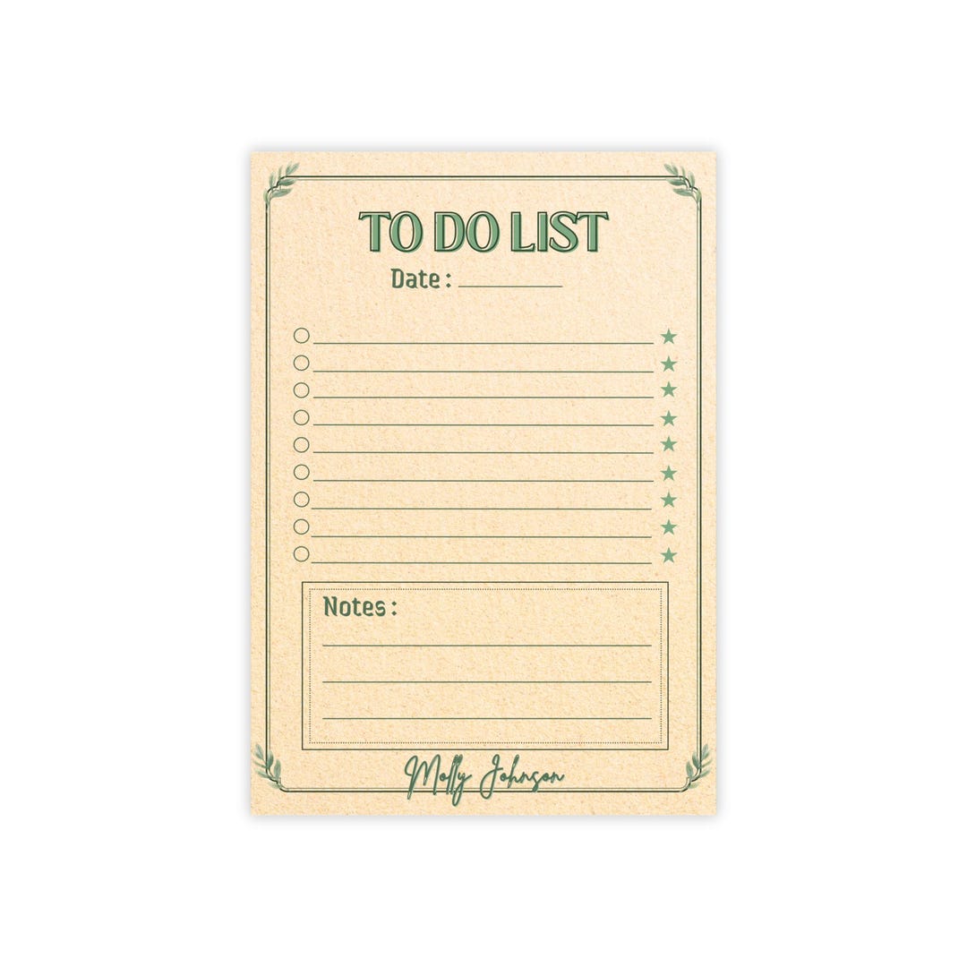 Personalized to Do List Post-it Note Pad | Checklist Sticky Notes ...
