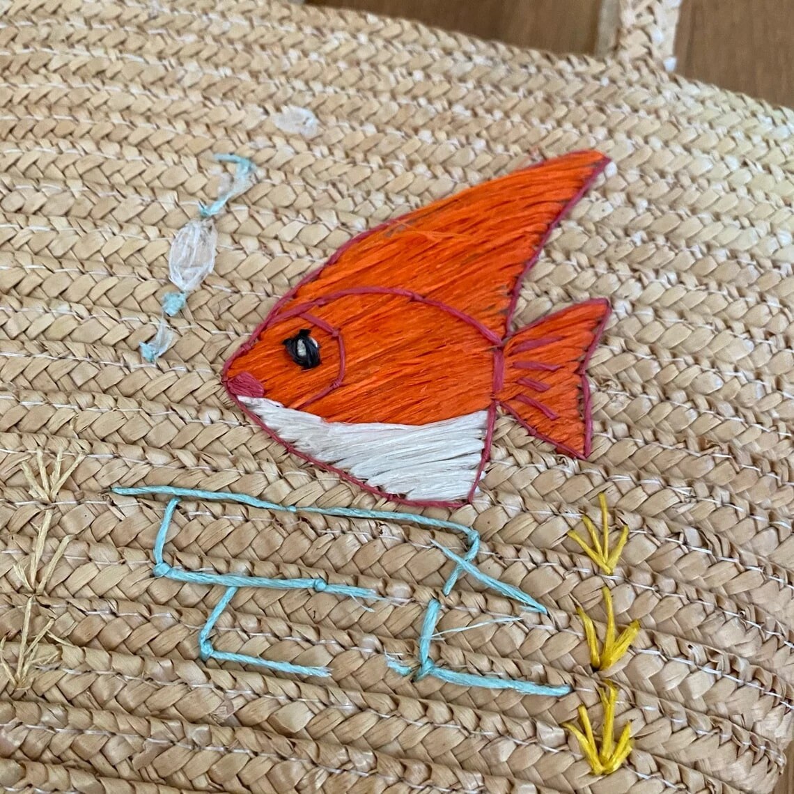 60s Vintage Orange Fish Woven Straw Kids Purse - Etsy