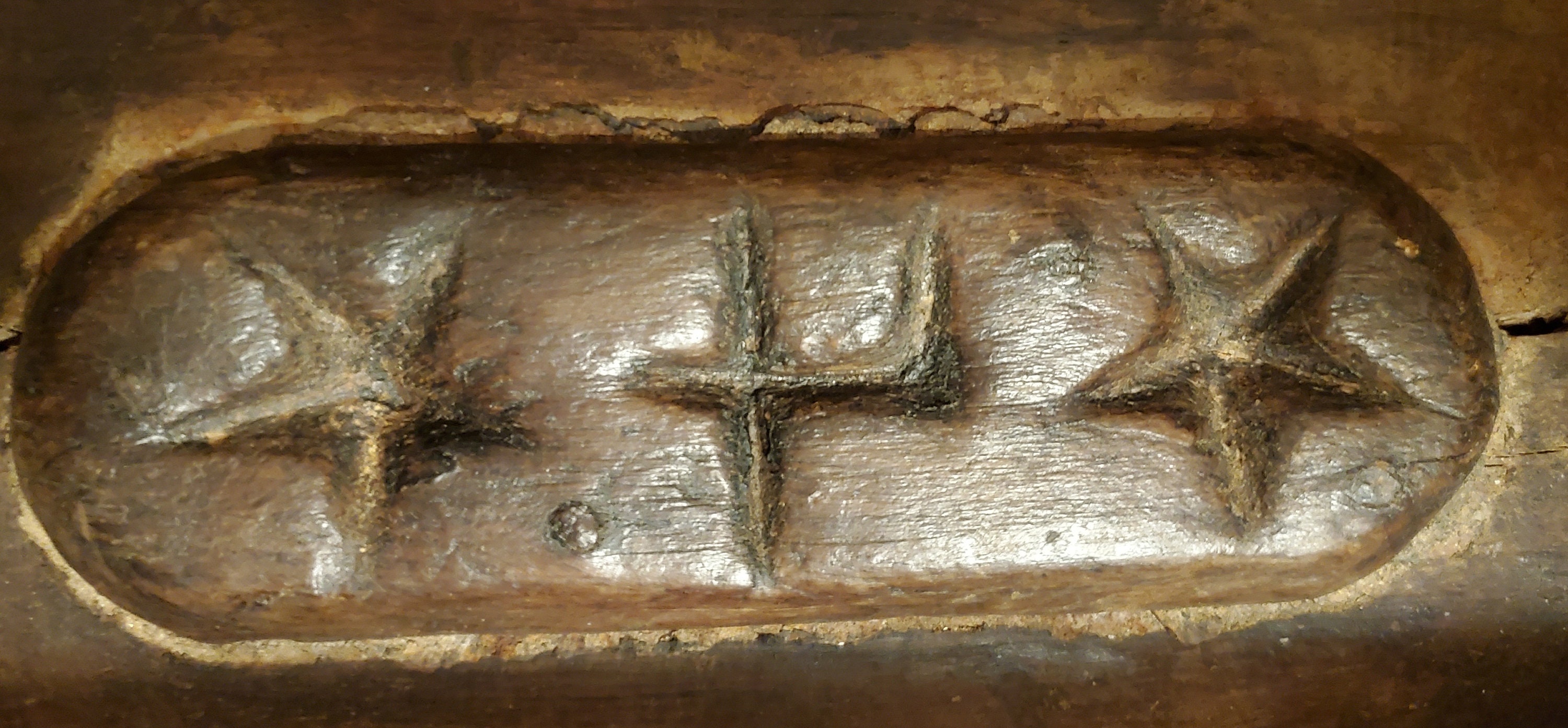 Antique Vintage Farmhouse Large Wooden Handled Butter / Brick Mold ...