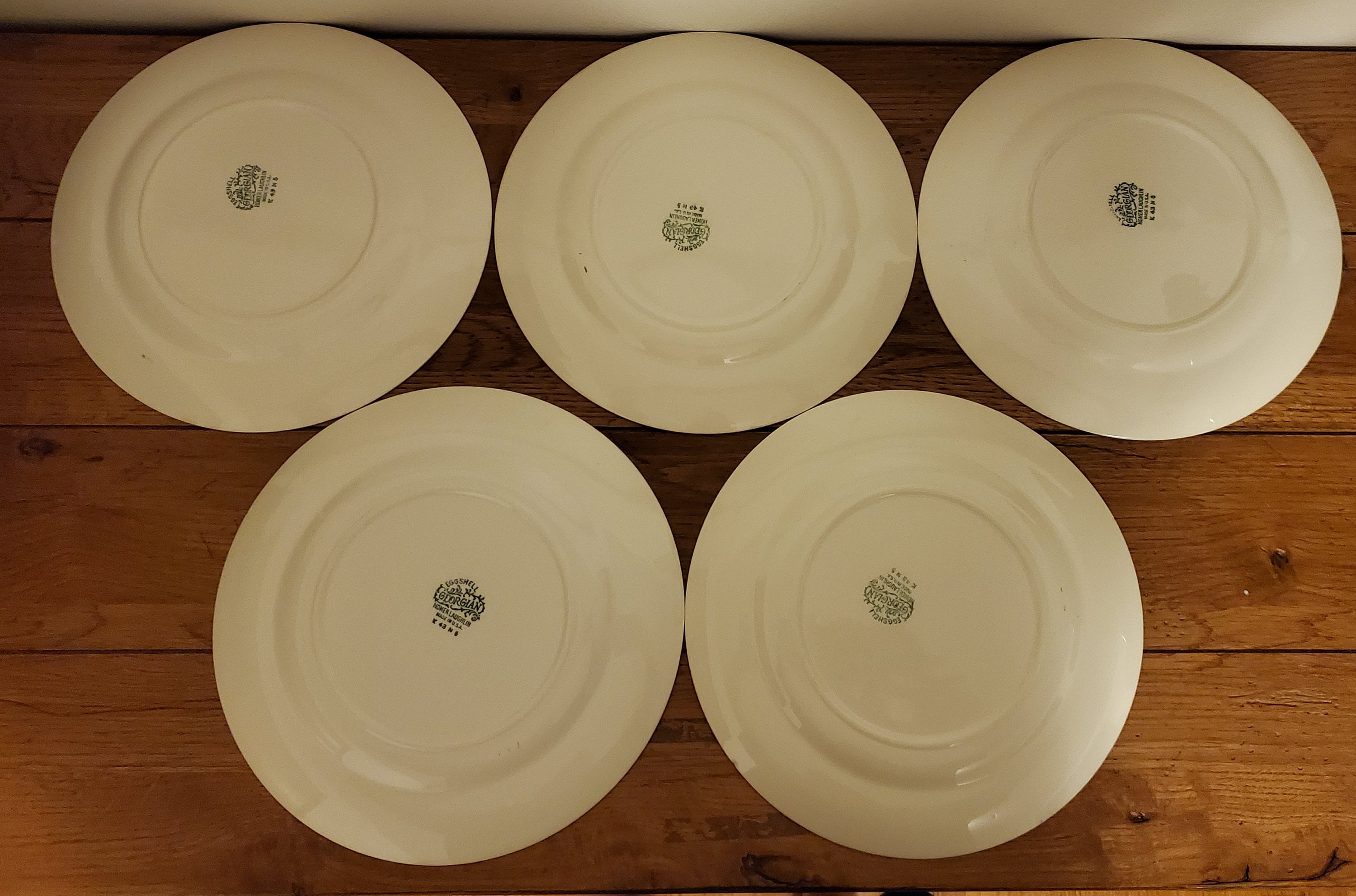 Set of 5 Georgian Eggshell Belmont Dinner Plates Homer Laughlin......9. ...