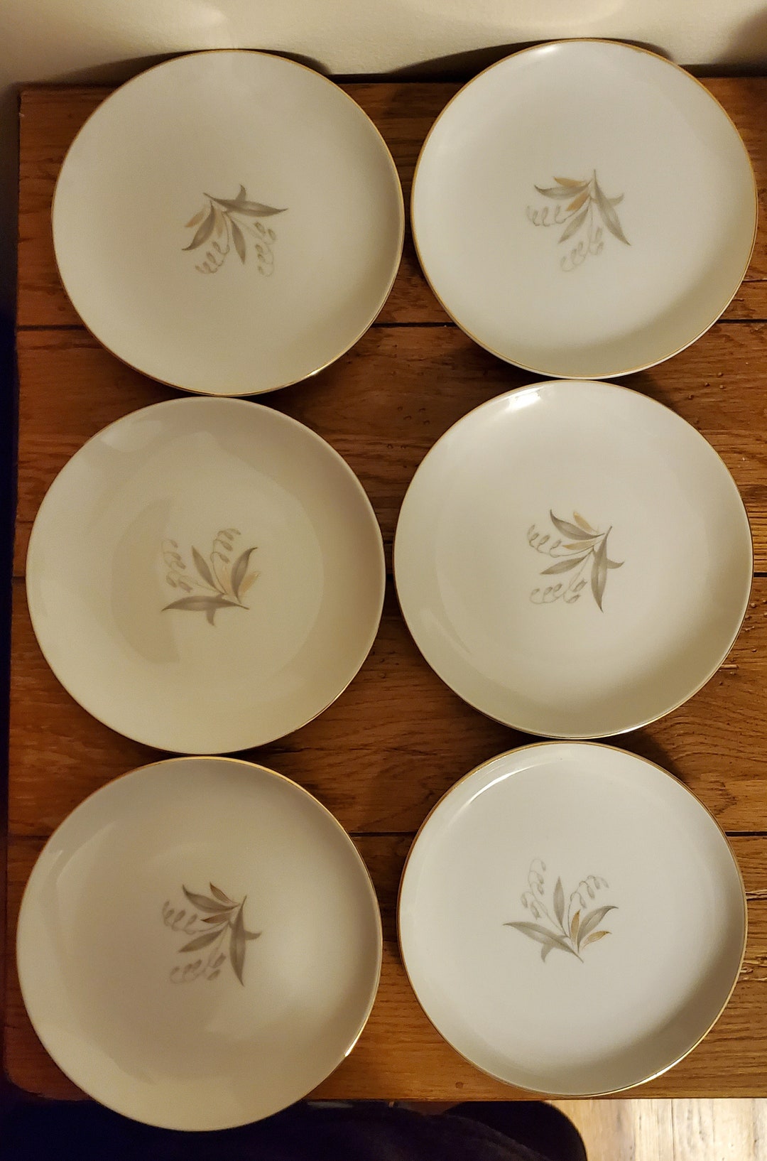 Set of 6 Kayson's Golden Rhapsody Bread & Butter Plates...6.25" - Etsy