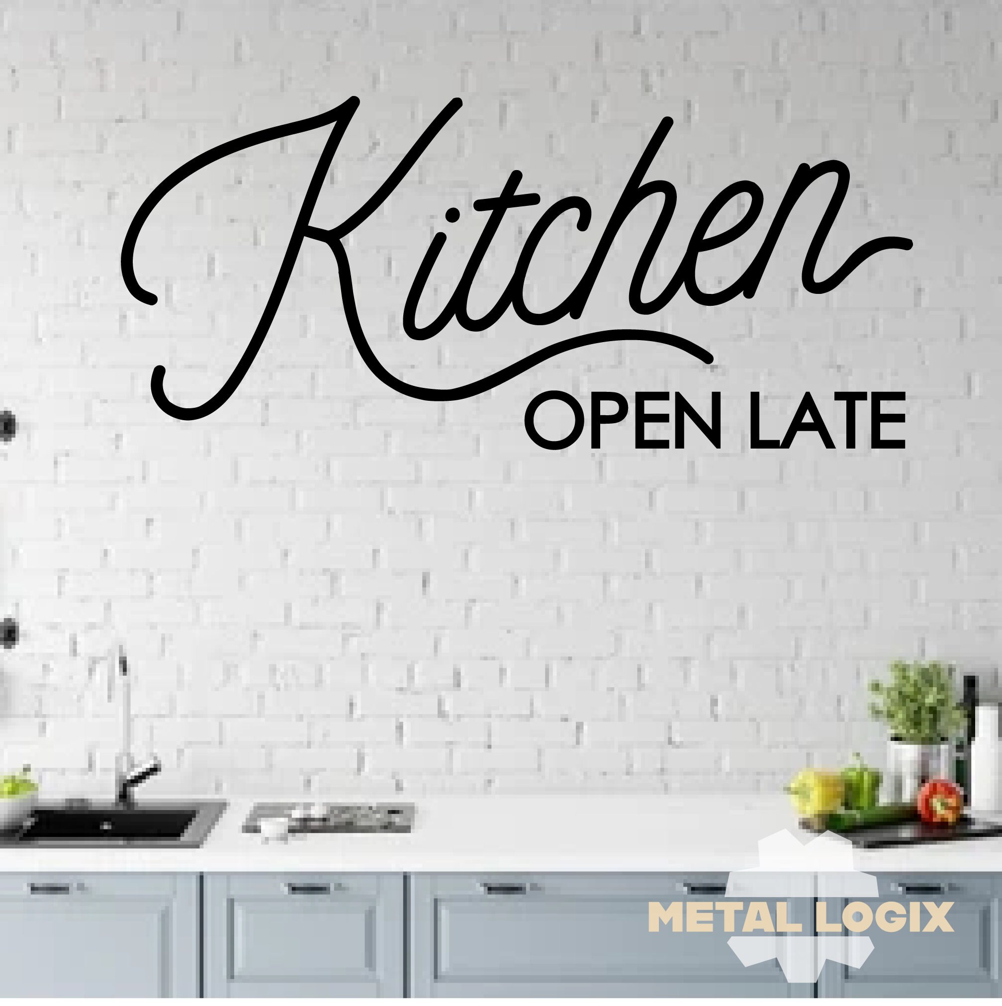 Kitchen Open Late Sign, Modern Kitchen Sign, Custom Kitchen Sign ...