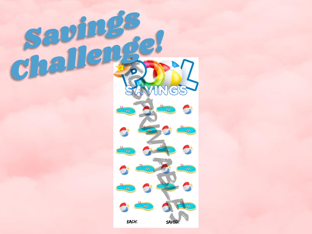 Pool Savings Challenge – Printable PDF | Roll & Save or Fill-in | Fun ...