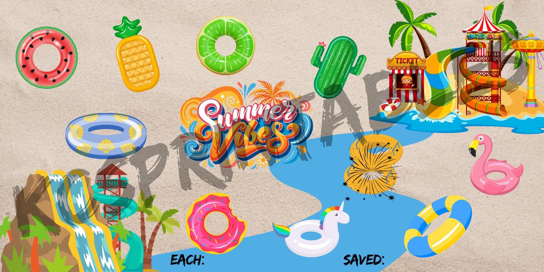 Summer Savings Challenge – Printable PDF | Roll & Save or Custom ...