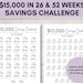 15,000 Money Saving Challenge, 15000 Savings Tracker, Money Saving ...