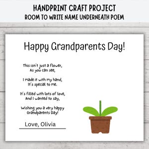 Grandparents Day Handprint Craft, Happy Grandparents Day Handprint ...