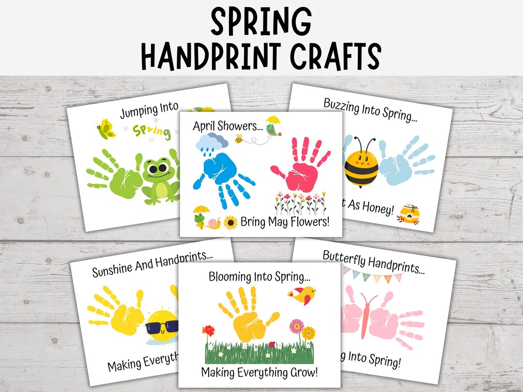 Spring Handprint Crafts, Spring Handprint Keepsake Art Activities ...